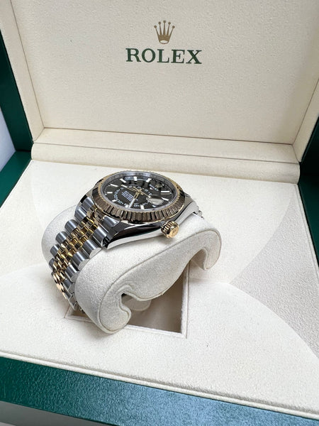 Rolex Sky-Dweller 42mm Two Tone Black & Yellow Gold Dial Jubilee 32693 ...